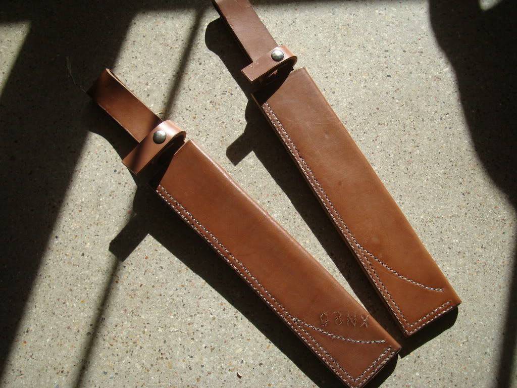 WildmanH square-ended leather machete sheaths for 12 inch Fiddleback ...